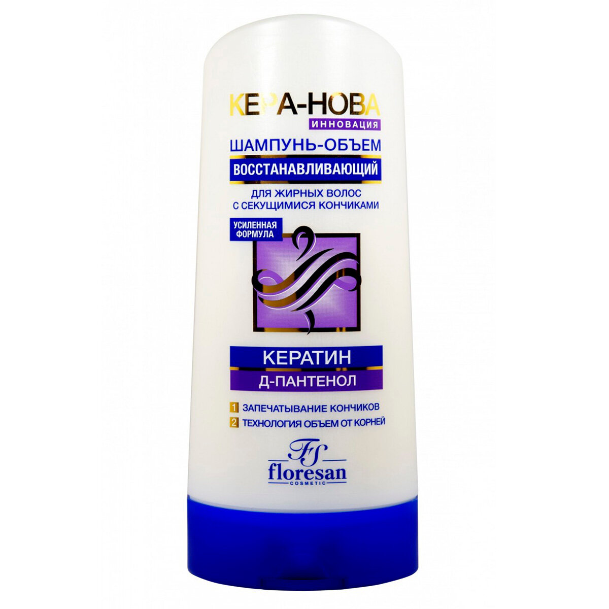 Шампунь-объем восстанавливающий для жирных волос, Кера-Нова, 400 мл, FLORESAN