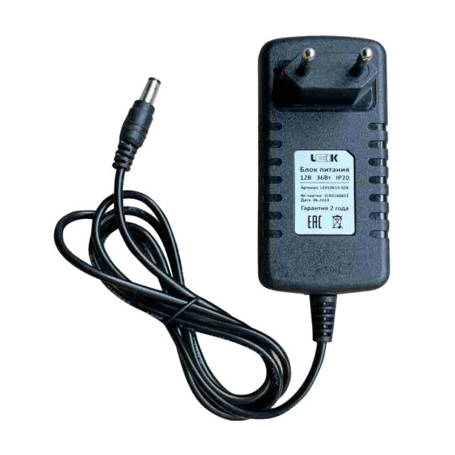LEEK блок питания для с/д ленты с вилкой 12В 36Вт IP20 - компактный источник
