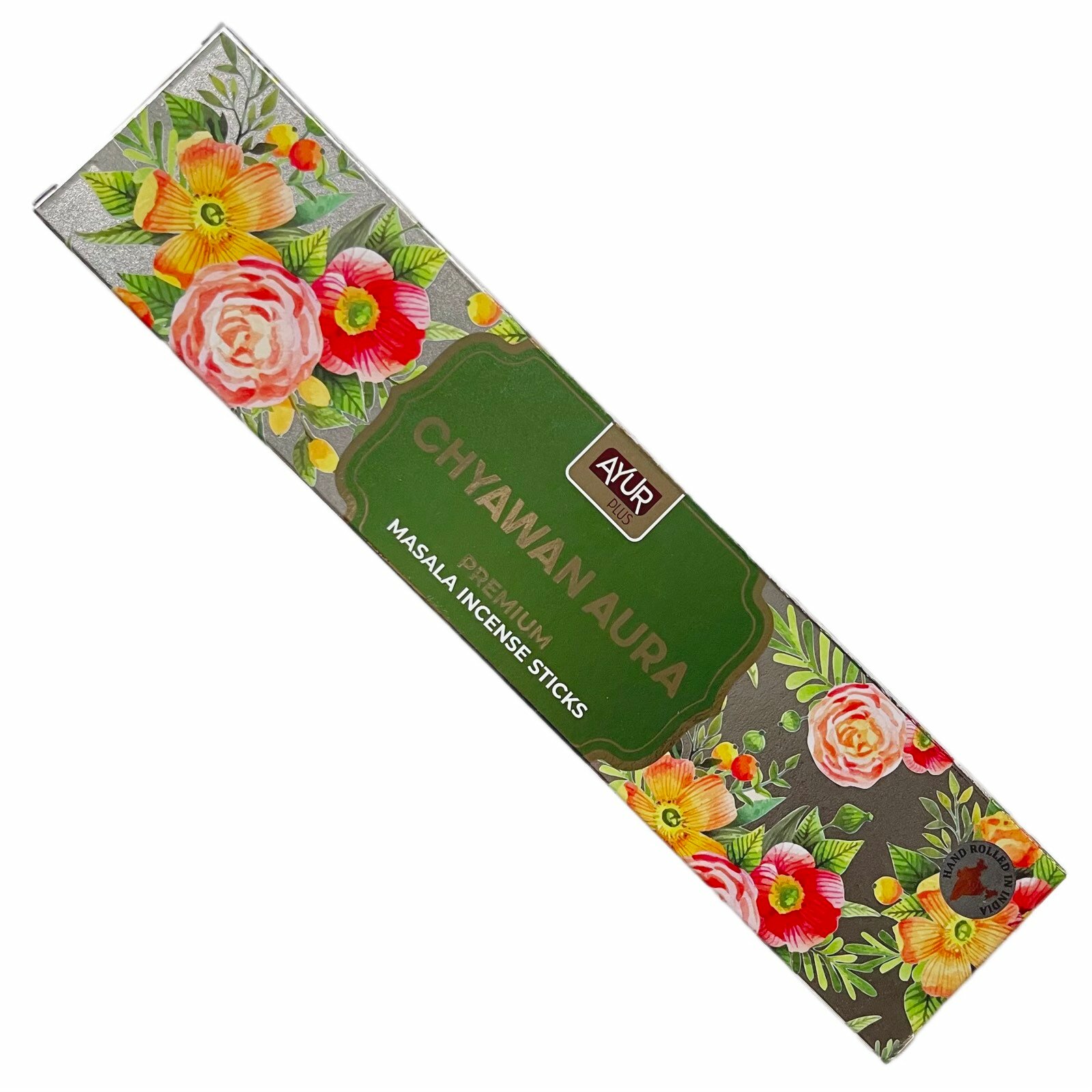 CHYAWAN AURA Premium Masala Incense Sticks, Ayur Plus (чьяван аура, ароматические масала палочки премиум-класса, Аюр Плюс), 18 г.