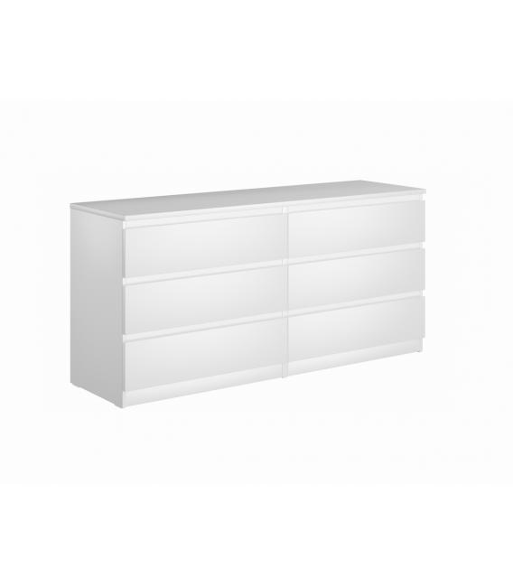 Комод мальта длинный с шестью выдвижными ящиками, ДСП, цвет белый 2.05.02.060.1