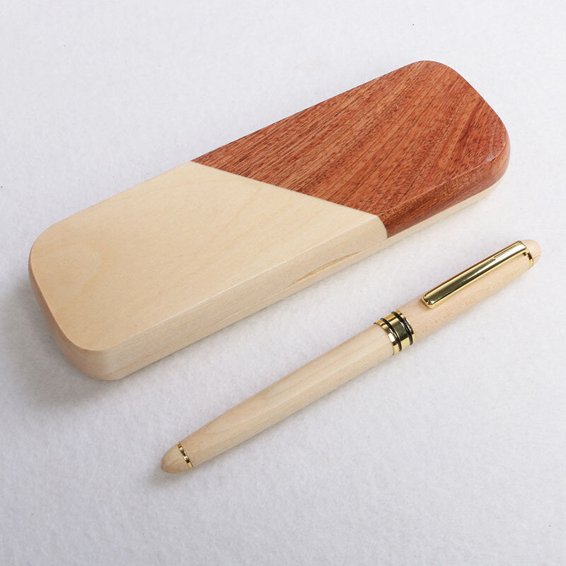 Паркетная шариковая ручка, в деревянной коробке, кленовая, ручная работа