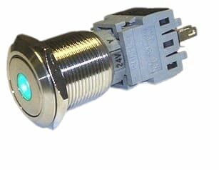 1 штука Кнопка антивандальная LAS1-BGQ-11ZD/24V зеленая мет 5A 250V (арт.62572)