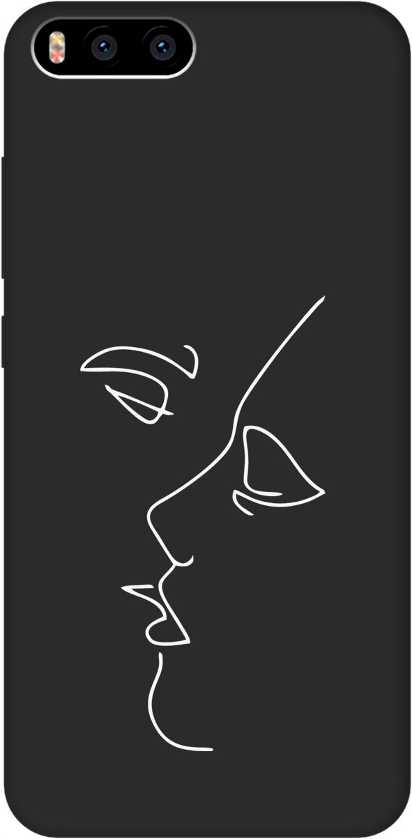 Матовый чехол Faces W для Xiaomi Mi 6 / Сяоми Ми 6 с 3D эффектом черный