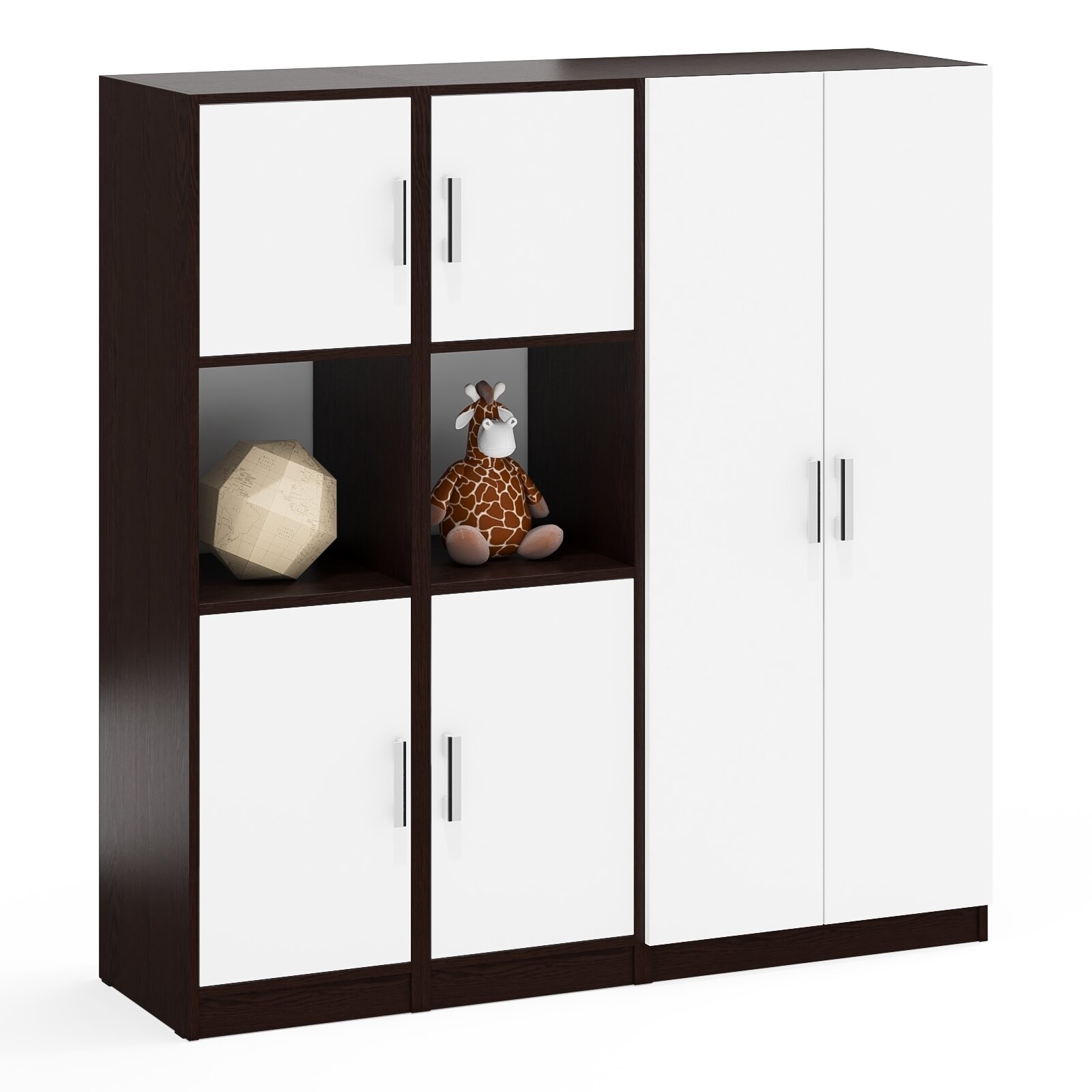 Набор мебели из шафов и пеналов Мебельный Двор СК-9 цвет венге/белый шагрень, 156х45х160 см