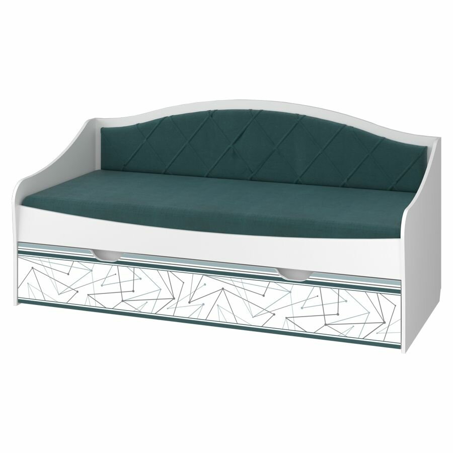 Кровать -800 Серия "Рокси" (ЛДСП белый/бензин) (Премиум) (Премиум)