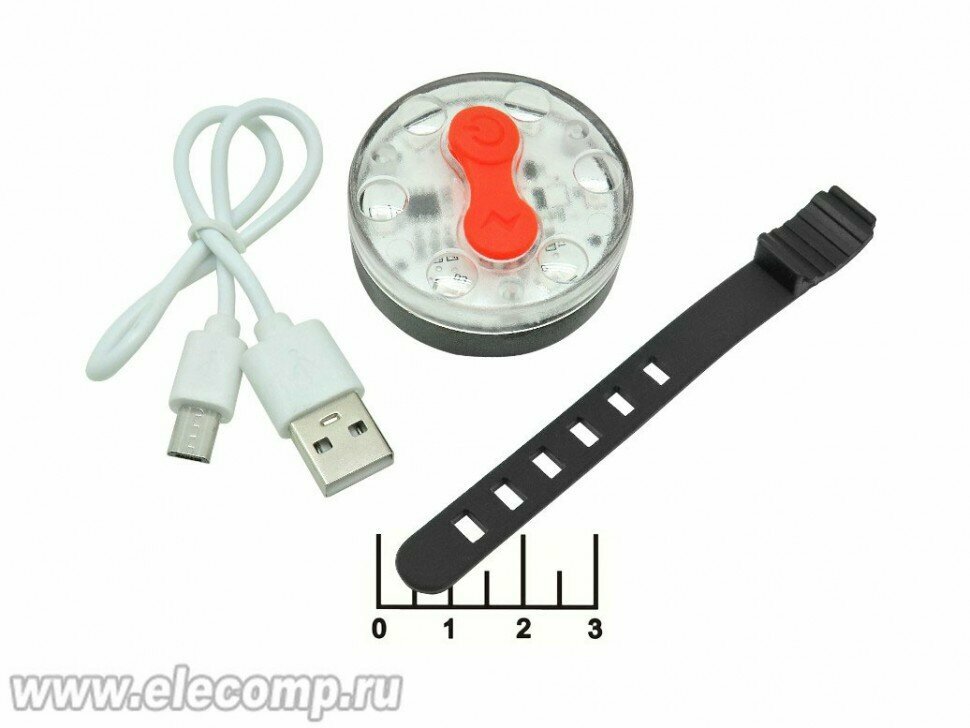 Фонарь 6 светодиодов велосипедный BZ-1543 (задний)