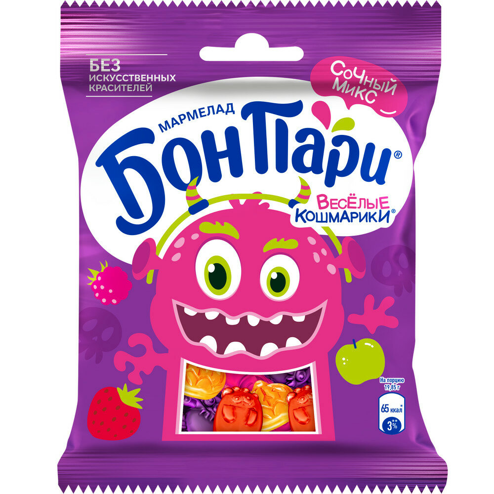 Жевательный мармелад Бон Пари Веселые кошмарики 75г 1шт