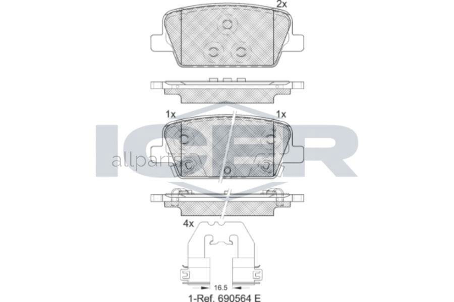 ICER 182388 182388 колодки дисковые задние!\ Hyundai Santa Fe 18>