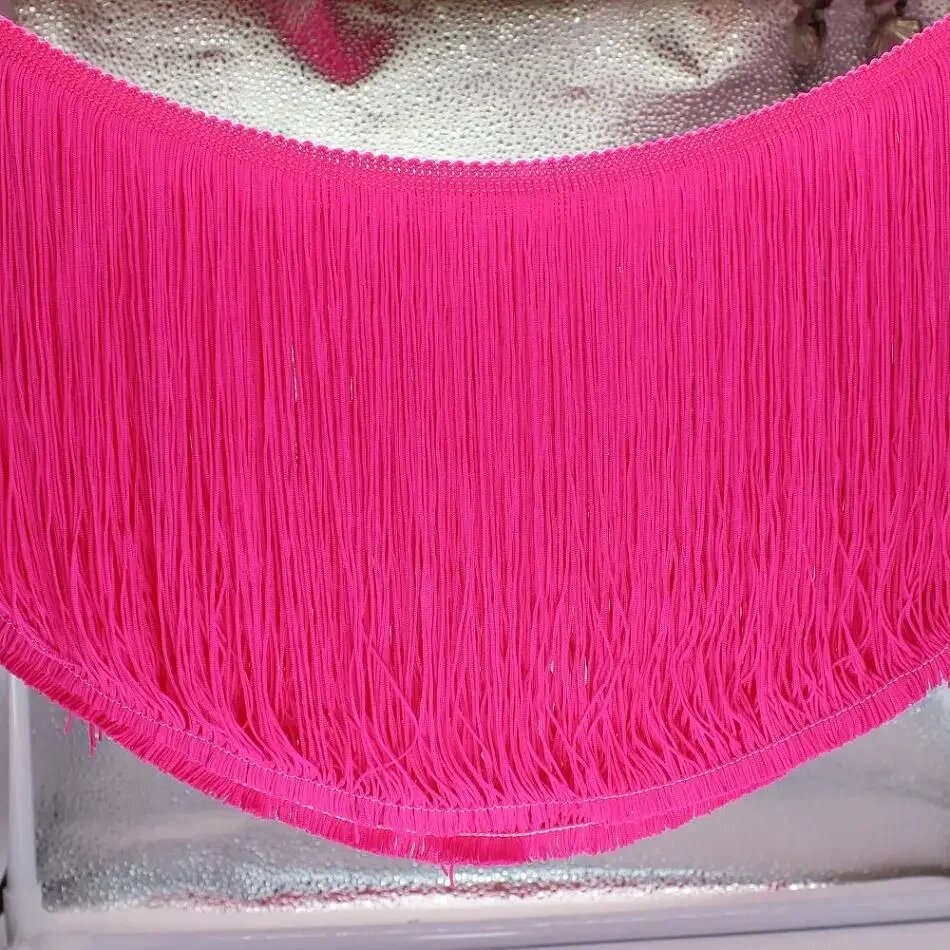 Бахрома из нейлона Яckalasi для пошива, 5 ярдов Розовый, Neon Pink