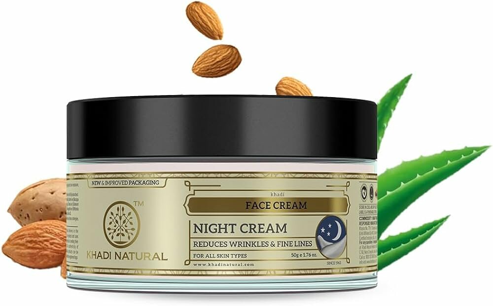 Face Cream NIGHT CREAM, Khadi Natural (Травяной крем для лица ночной, Для всех типов кожи, Кхади Нэчрл), 50 г.