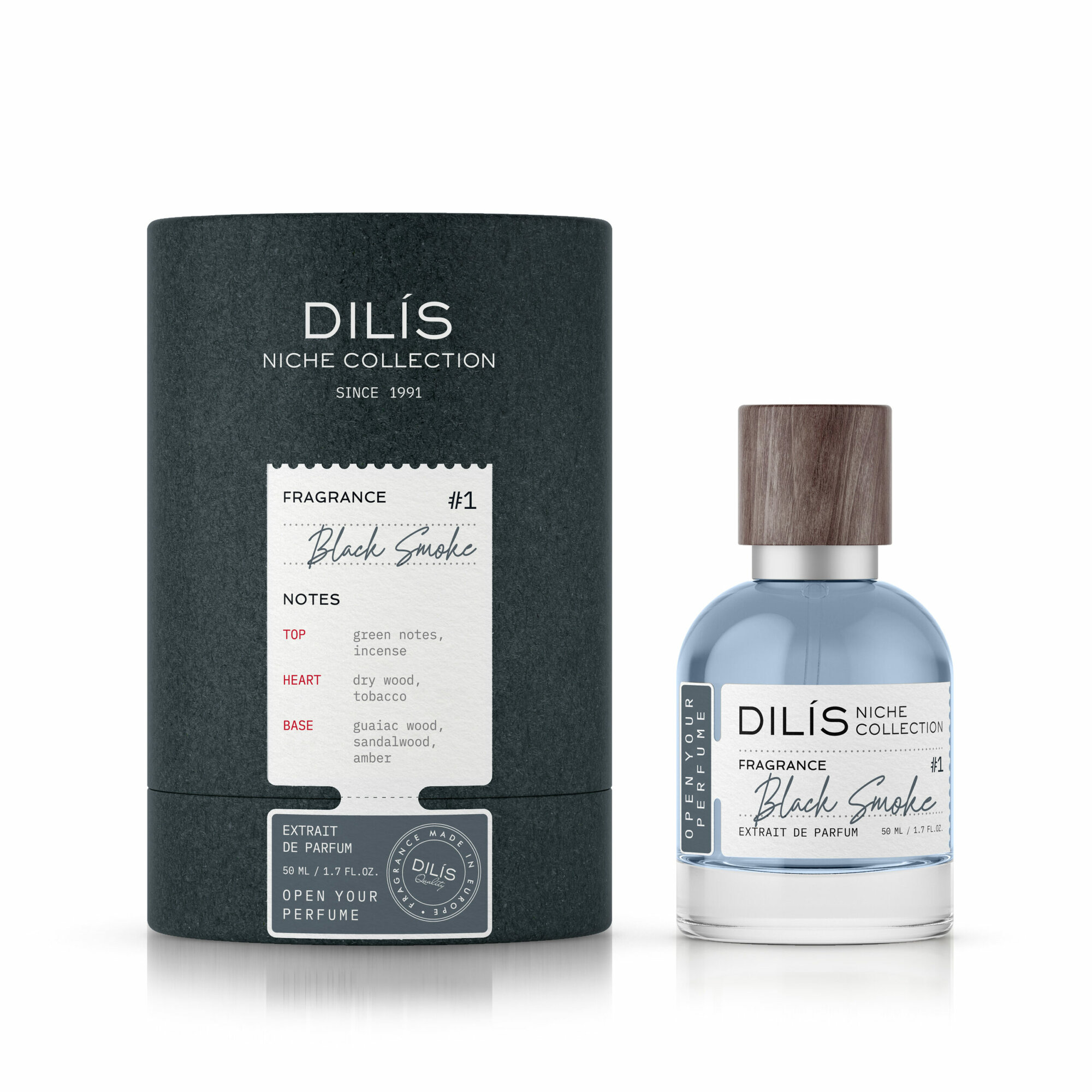DILIS NICHE COLLECTION DILIS "Black Smoke" №1 Духи муж. 50 мл