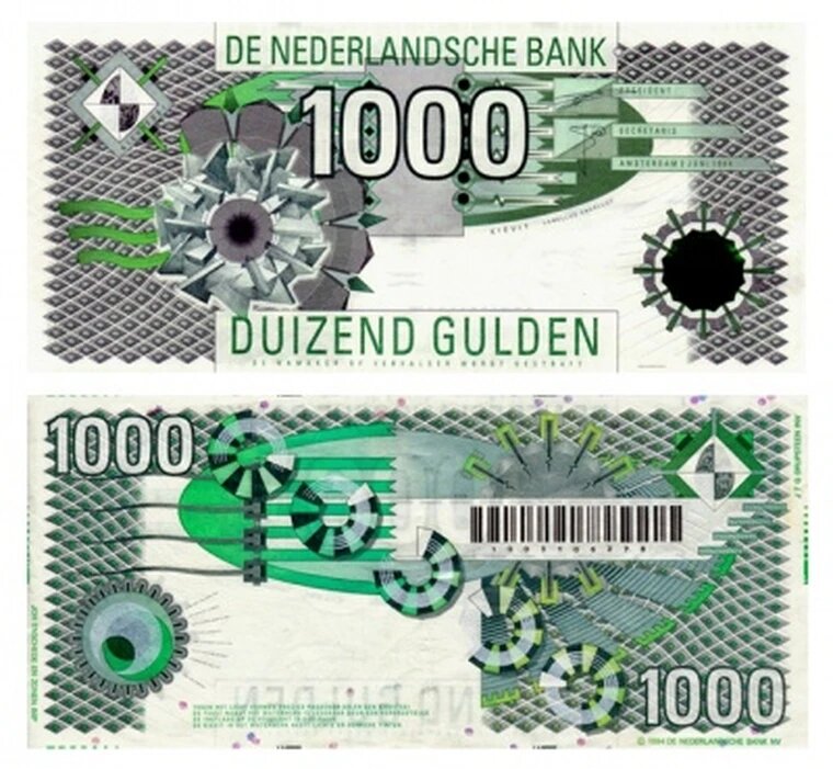 1000 гульденов 1994 Нидерланды, сувенирная копия, банкноты и купюры редкие коллекционные
