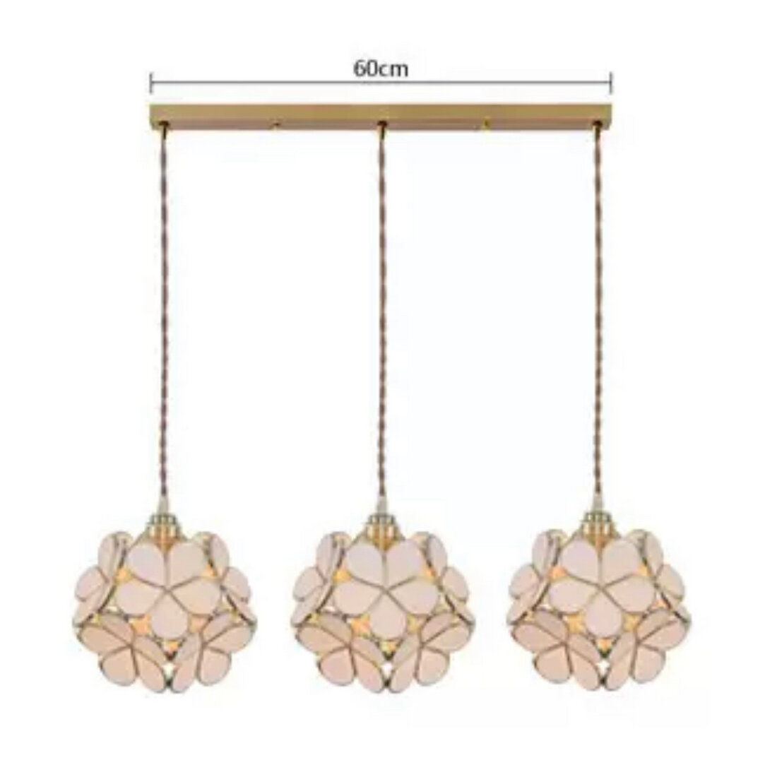 Светильник Fiorellini (3 плафон/ прямая платформа/ цвет молочный)