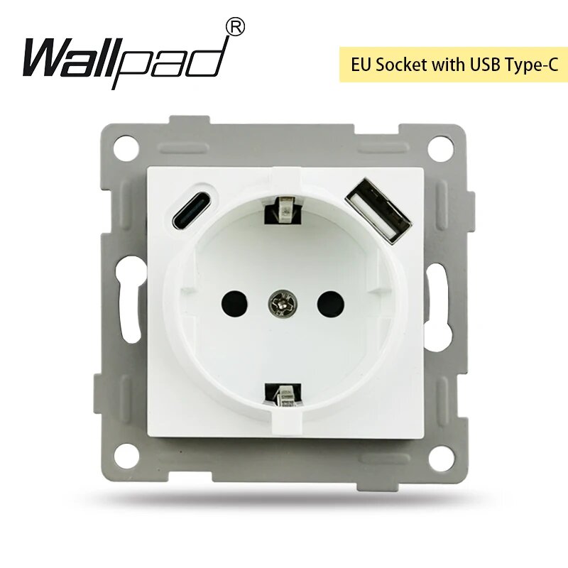 Розетка EU с USB Type-C Wallpad, цвет EU Socket TypeC