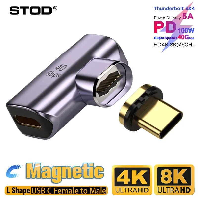 Локтевой адаптер типа C Магнитное зарядное устройство OTG USB C Магнитный преобразователь 90 Degree