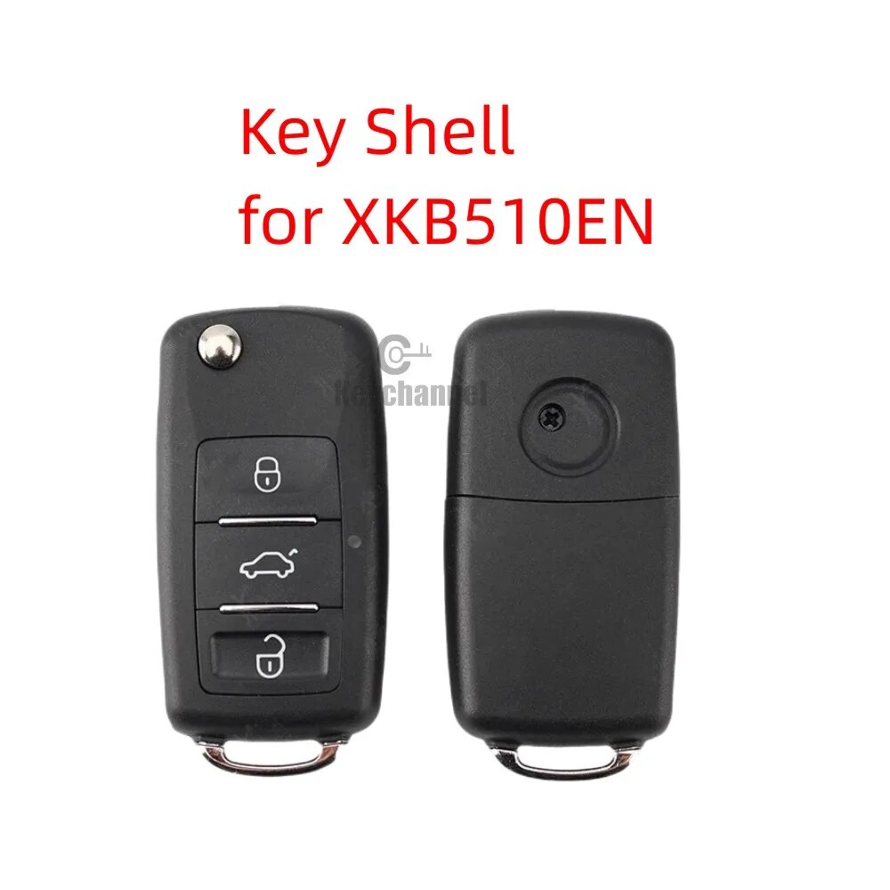 Keychannel 1 шт, 3-кнопочный корпус автомобильного ключа Xhorse, флип-чехол для дистанционного управления типа B5, чехол для дистанционного управления VVDI XKB510EN, чехол без лезвия ключа