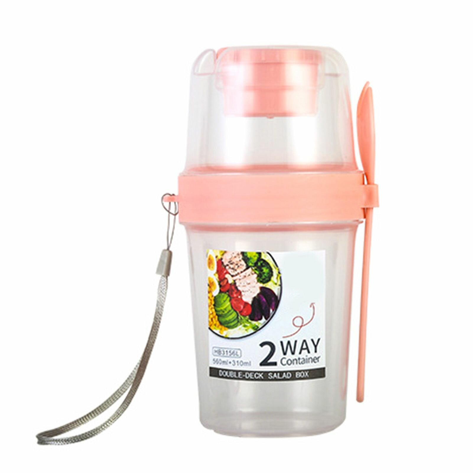 Контейнер для салатов с вилкой и крышкой для перекусов на работе