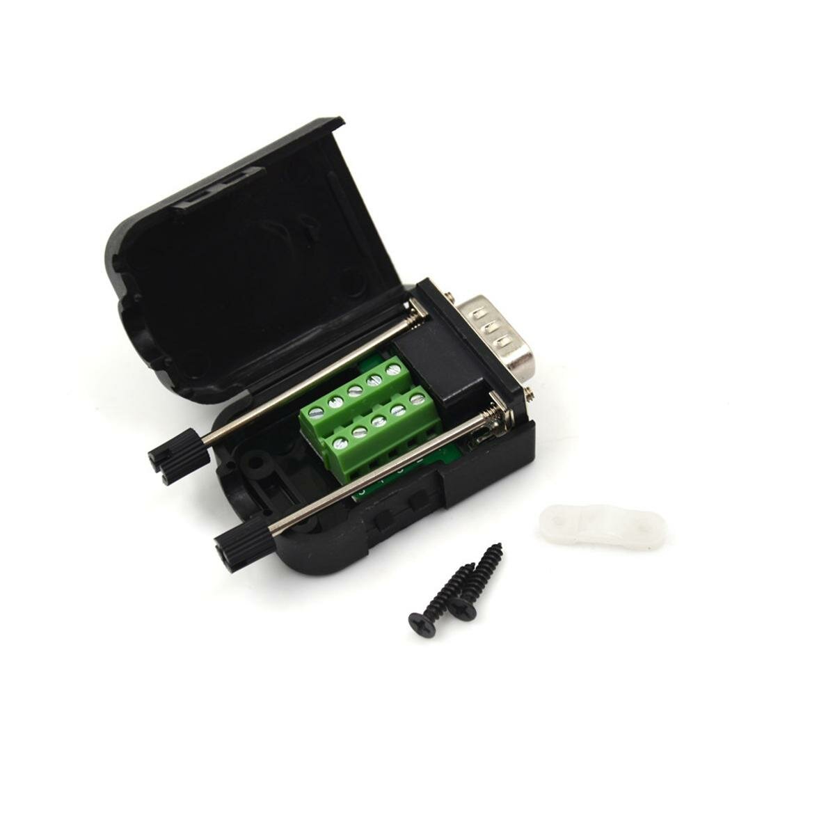 DB9 Male D-Sub 9 Pin Plug Breakout Terminals Solderless Nut Type Connector