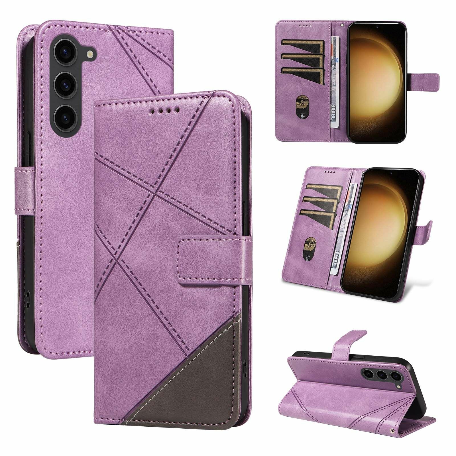 YIKATU Чехол книжка для Samsung Galaxy S23 (Самсунг галакси с 23) кожаный черный с магнитной застежкой, flip чехол с функцией подставки, С вытяжным шнуром