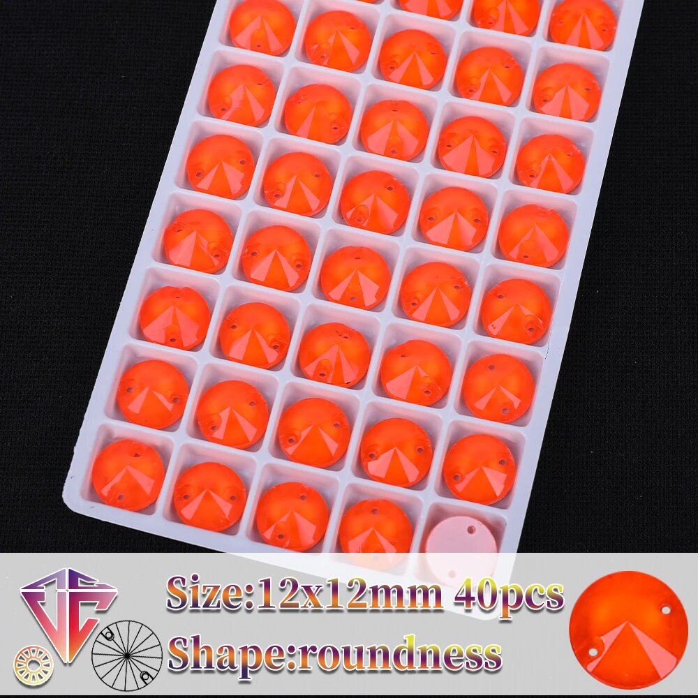 Неоновые стеклянные бусины VC Оранжевый, Hyacinth12x12mm40pcs