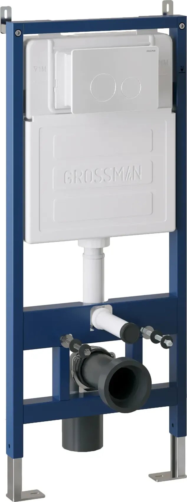 Унитаз Grossman 97.4414S.05.01M с инсталляцией и белой матовой кнопкой смыва