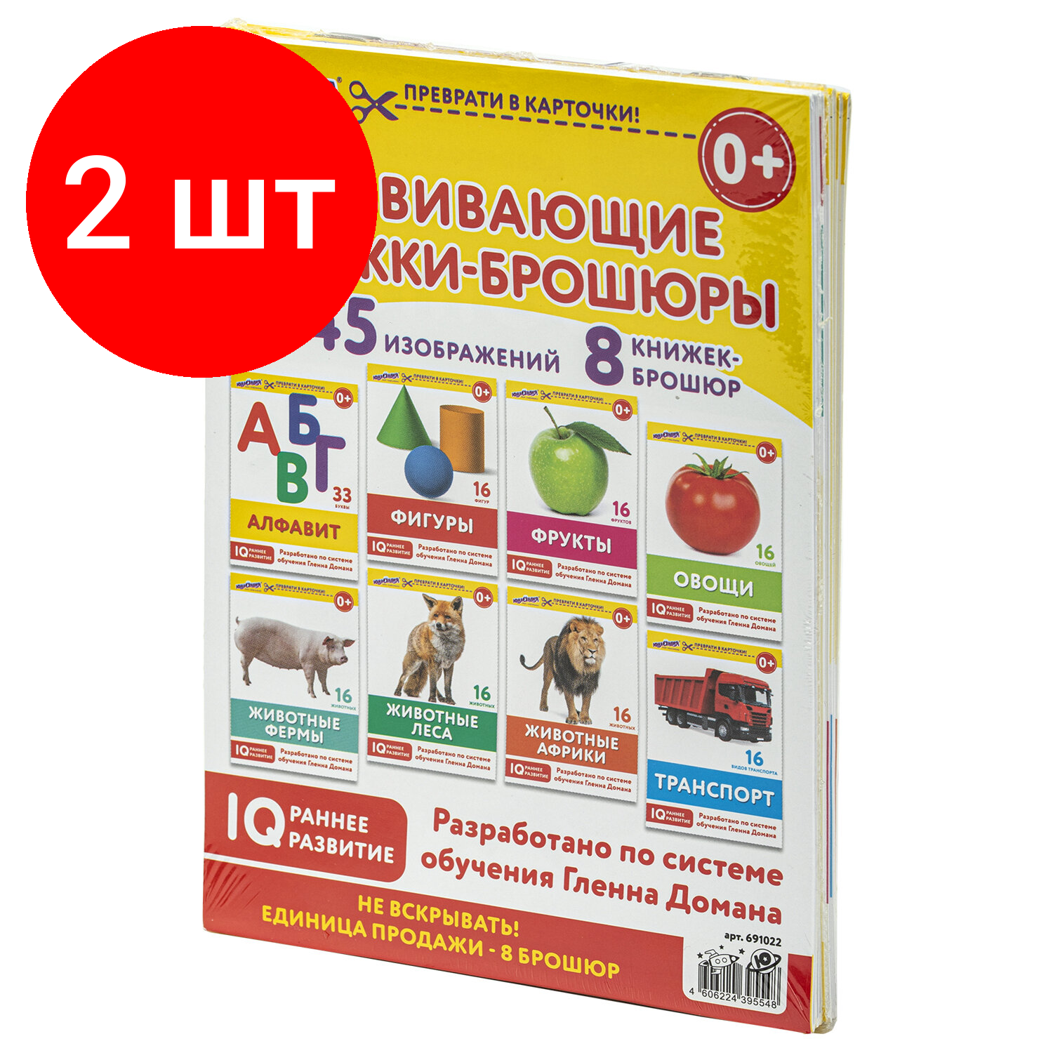 Комплект 2 шт, Карточки Домана 8 развивающих брошюр по методике глена домана, 145 изображений, юнландия, 691022