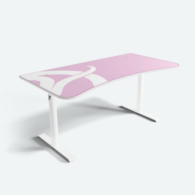 Стол компьютерный с регулировкой высоты Arozzi Arena Gaming Desk - White-Pink