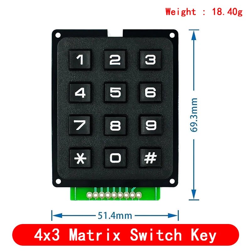 Клавиатура матричная 4x3, переключатель Si Tai&SH