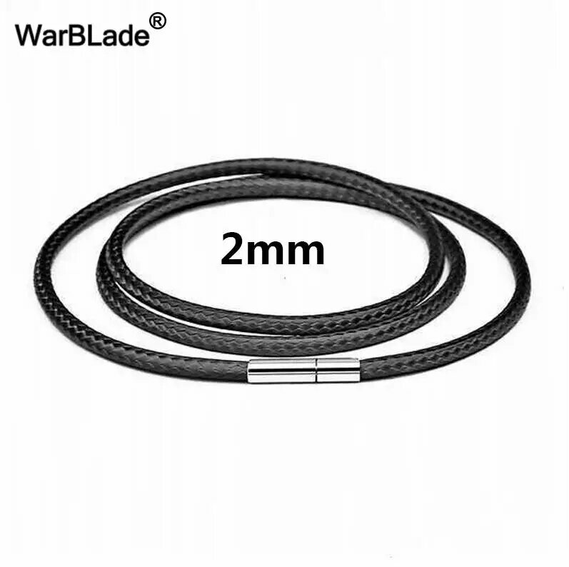 Черный кожаный шнур для ожерелья WarBLade 40-80 см Черный, 40cm, Black 2mm