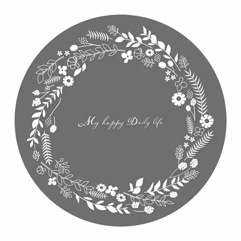 Противоскользящие круглые кухонные коврики из силикона Светло-серый