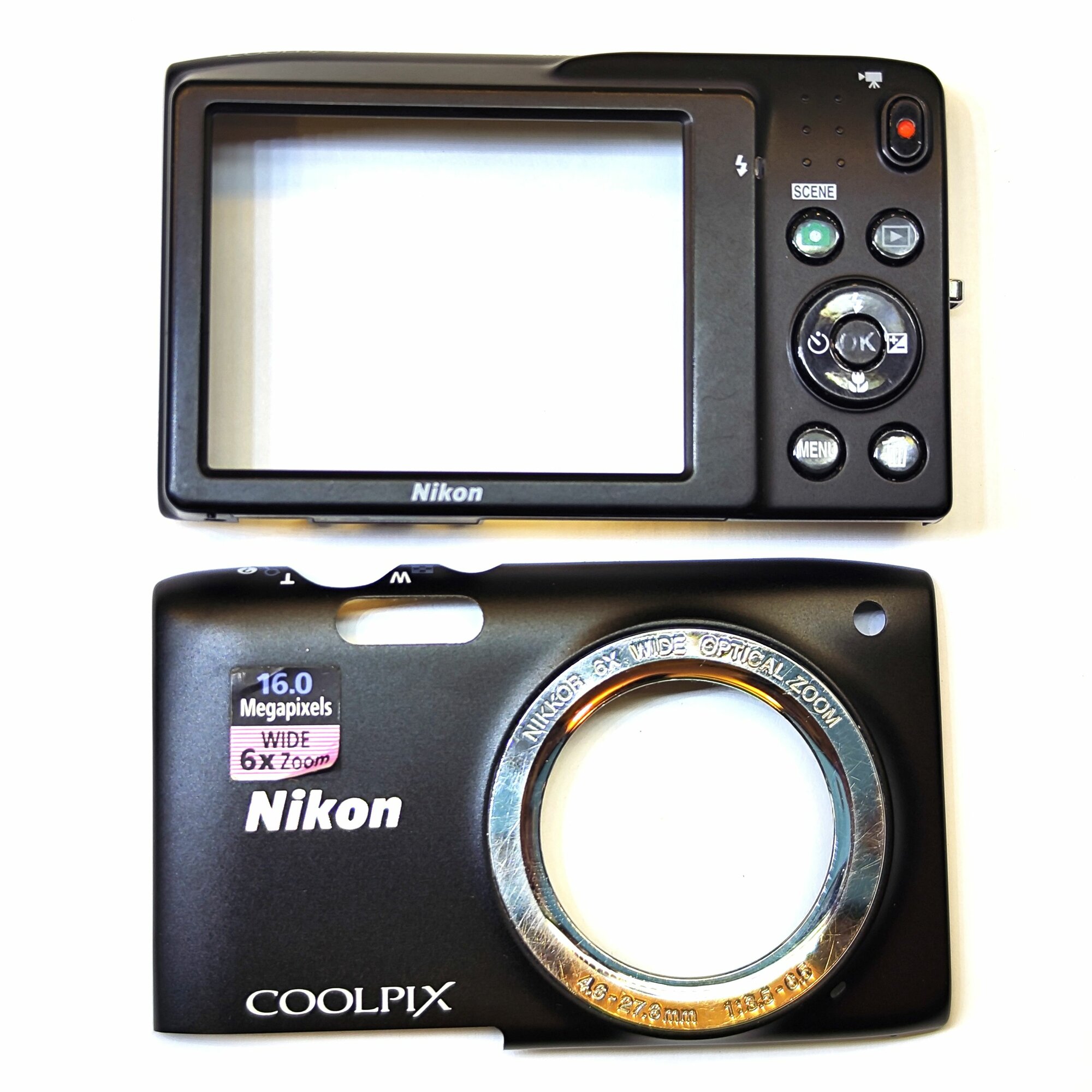 Корпус панель объектива и канель клавиатуры + клавиатура для фотоаппарата Nikon coolpix s2700