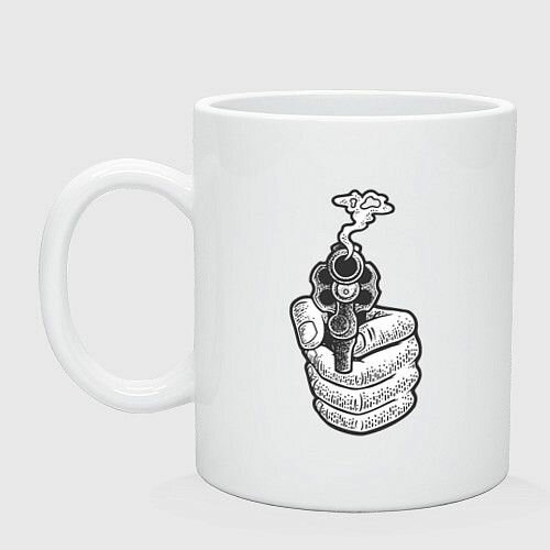 Дымящийся пистолет Керамическая кружка