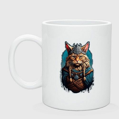 Кот викинг Керамическая кружка