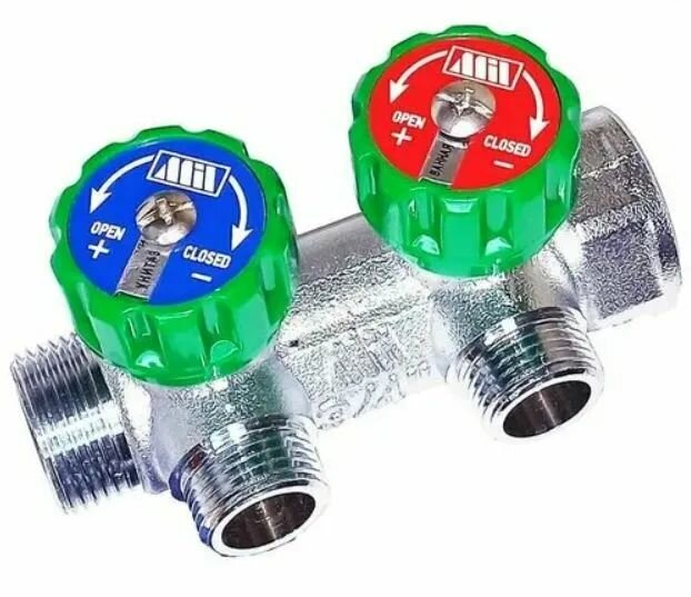 Коллектор регулирующий для водоснабжения Millennium 3/4" х 1/2" на 2 выхода под плоский. Арт. MKRP23412