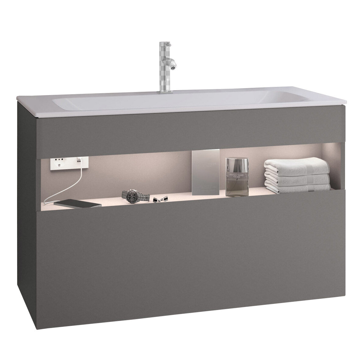 Тумба с раковиной Keuco Stageline 32872290100 инокс