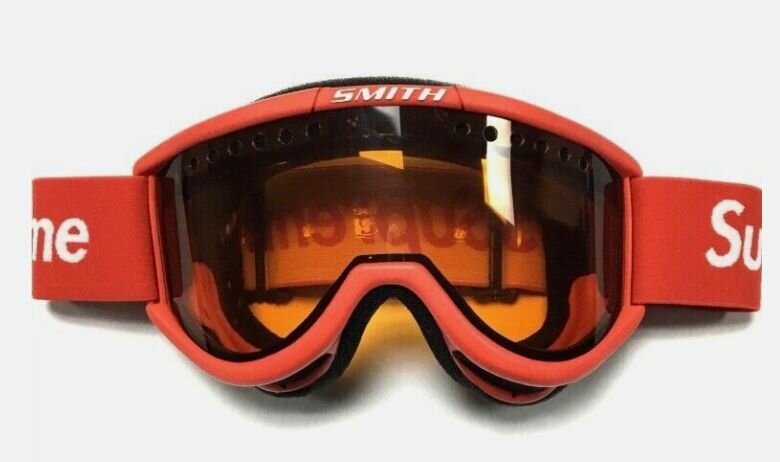 Мотоочки Supreme x Smith "Cariboo", красные, унисекс, для мотокросса, One size