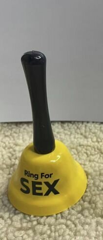 Колокольчик металлический настольный "Ring for sex", 13.5 х 7.5 см, желтый