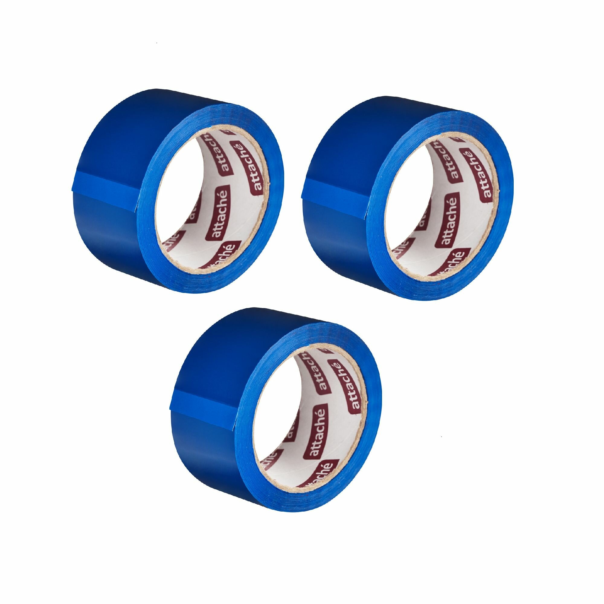 Attache Клейкая лента упаковочная, 48мм х 66м, 45мкм, синий, 3 уп.