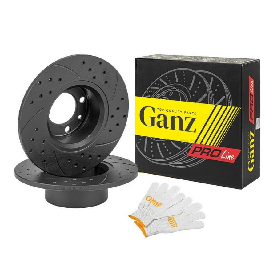 GANZ GIJ10119S Диск тормозной передний перфорированный PRO-LINE с покрытием (комплект 2 шт) для ВАЗ 2101-07 GANZ GIJ10119S