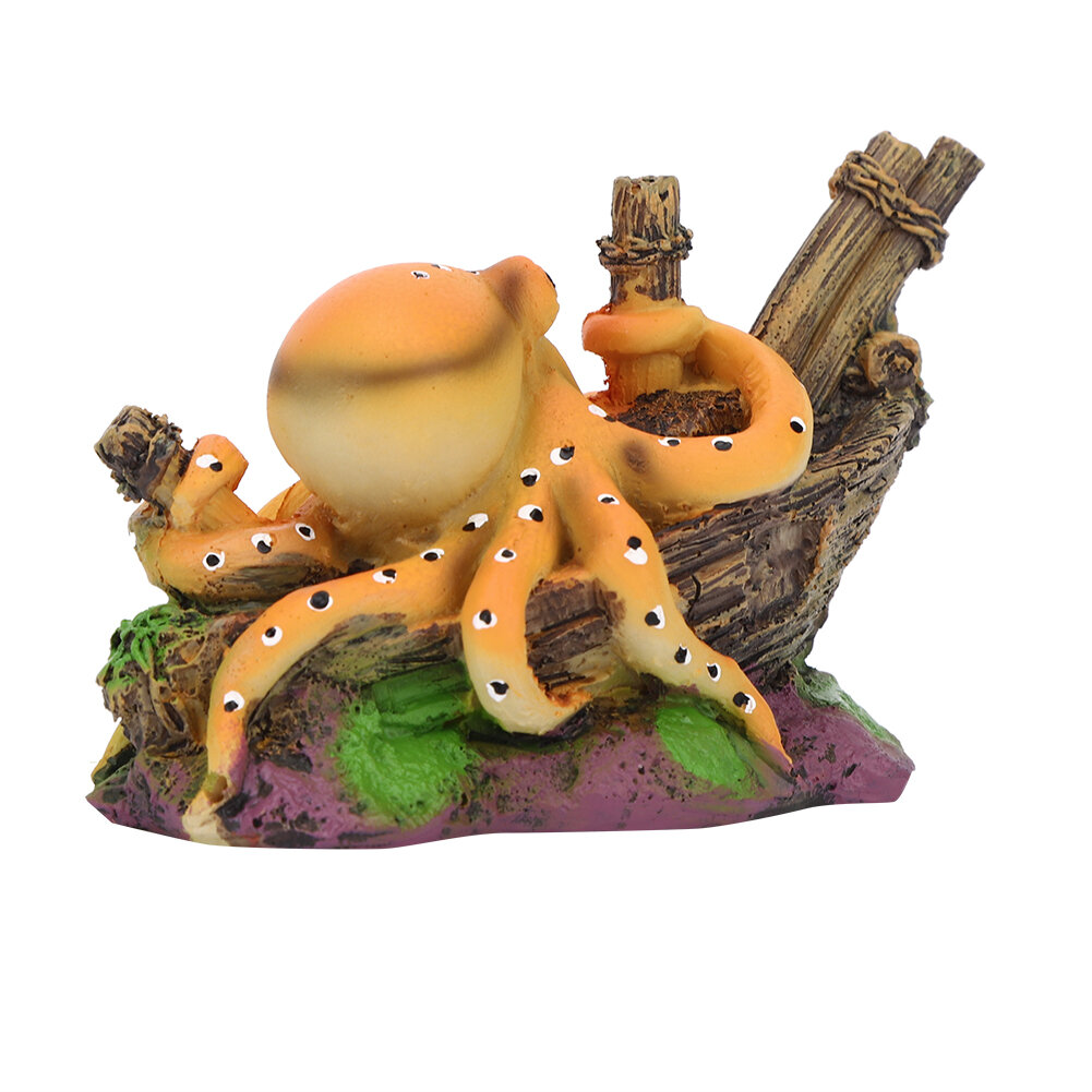 Искусственный аквариумный домик-укрытие для осьминога из смолы, декоративный элемент для аквариума.