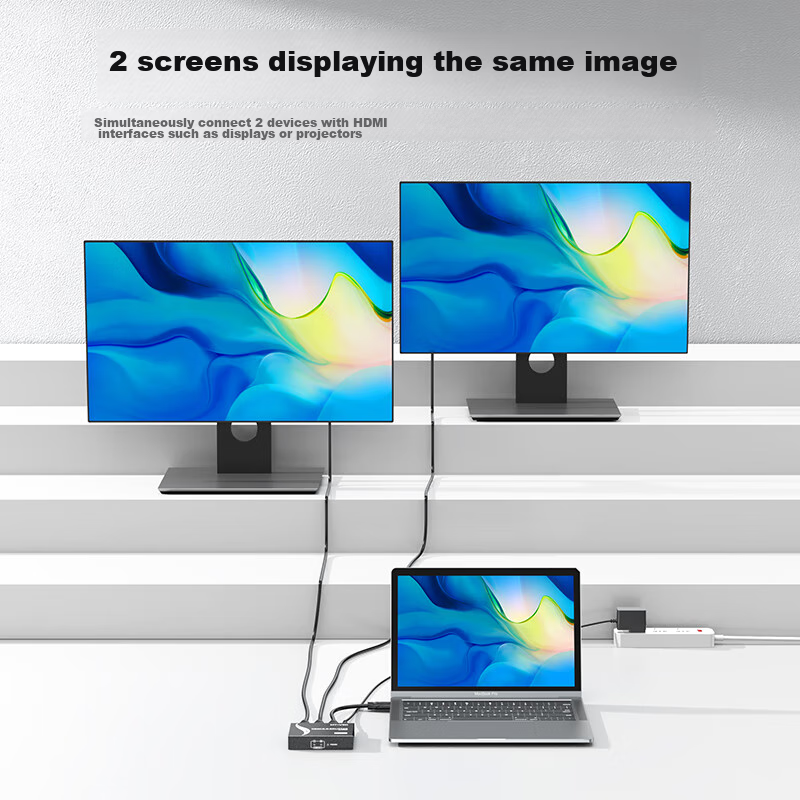 Maituo Weiji (MT-Viki) HDMI 2.0 Splitter, One-To HD 4K 60Hz Splitter, One Input Two Outputs, Computer to Projector TV, MT-SP142