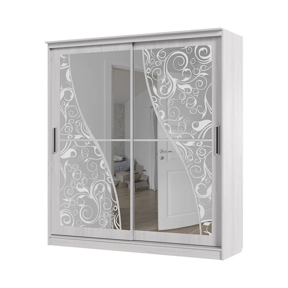 Шкаф-купе для одежды «Олимп 2», с зеркалом, дуб анкор (2000х650х2200)