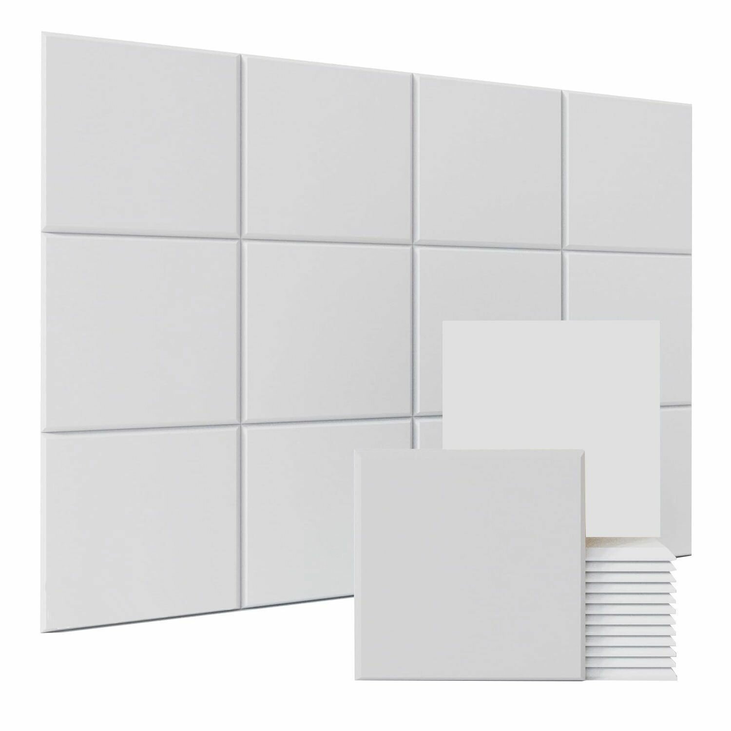 BEIYIN Звукопоглощающие полиэфирные панели 30x30 см (0.9 см) 48 шт/уп, офис/квартира шумоподавление