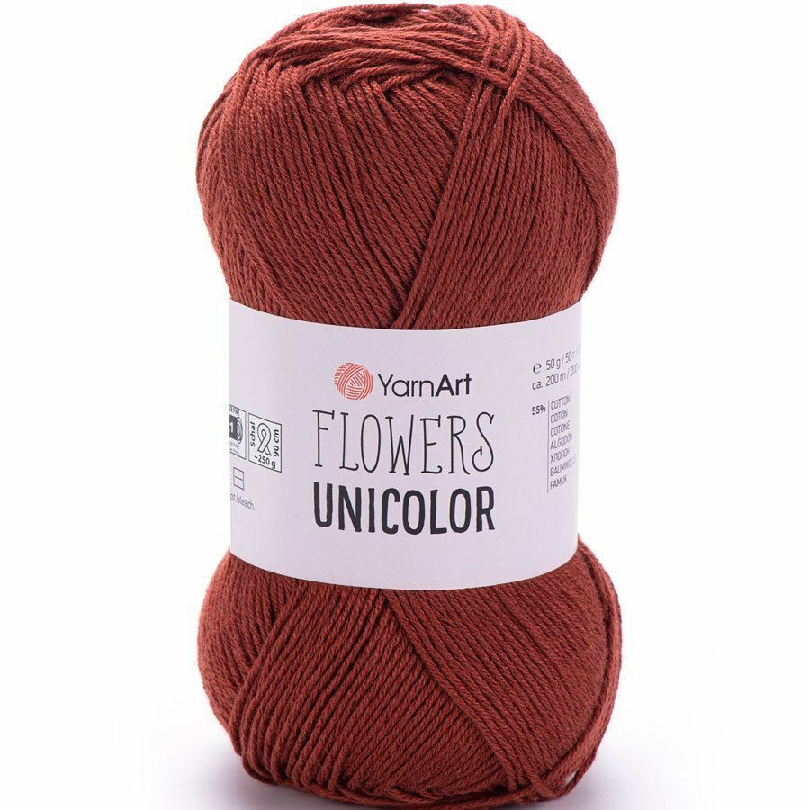 Пряжа Yarnart FLOWERS UNICOLOR 764 терракот (5 мотков)