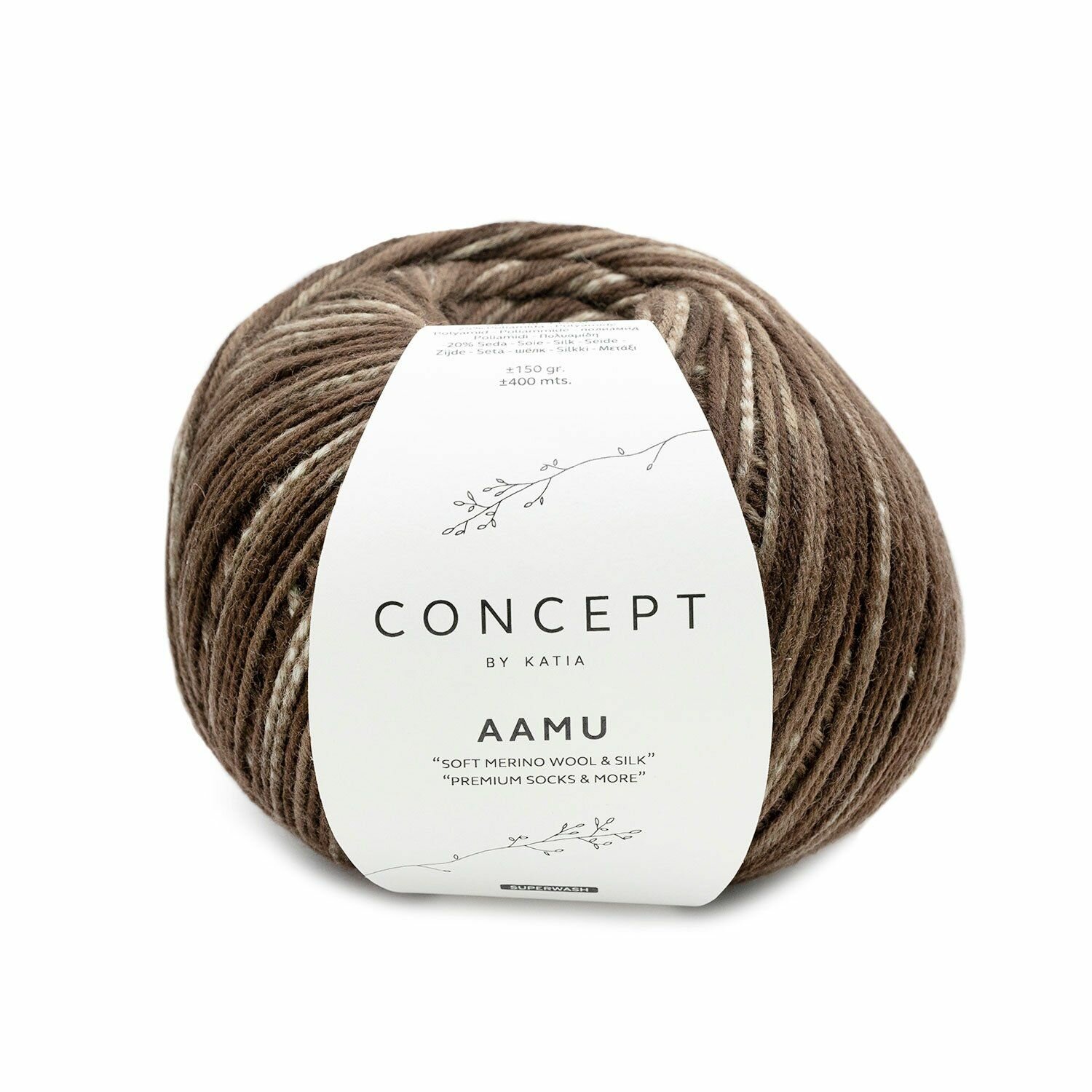 Носочная пряжа Katia Aamu Socks 6-ply (305 Pale brown)
