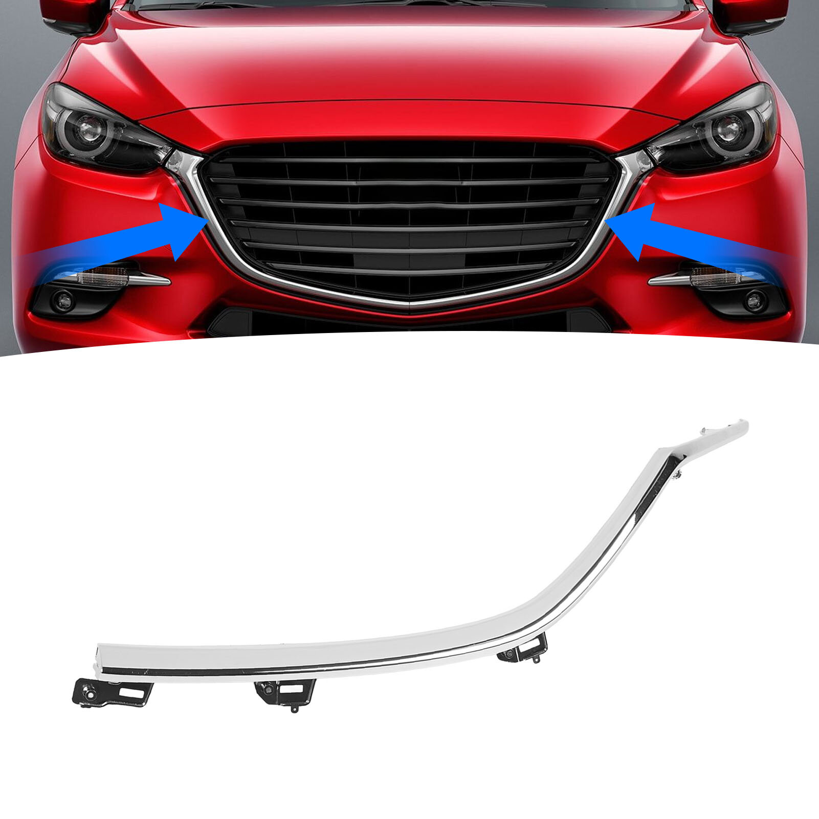 Передняя нижняя решетка, хромированная отделка изысканного вида, молдинг решетки, замена для Mazda 6 2014 2017 гг. Слева: GHP9507K1C