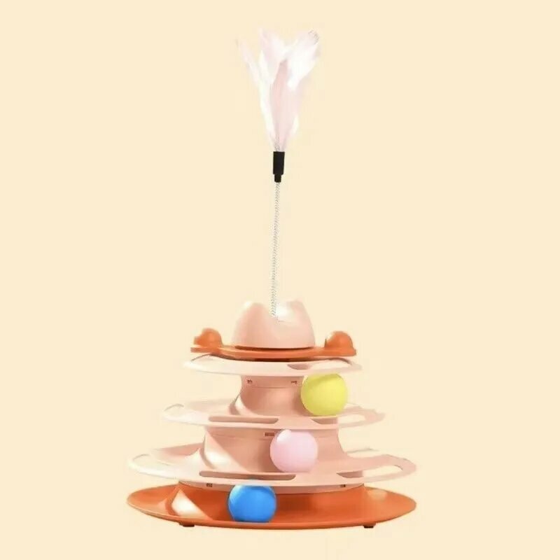 Пирамидка игра для кошки / Игрушки для животных башня, серый, пирамида для кошек