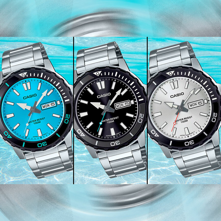 Наручные часы CASIO, серебряный, черный — фото 1