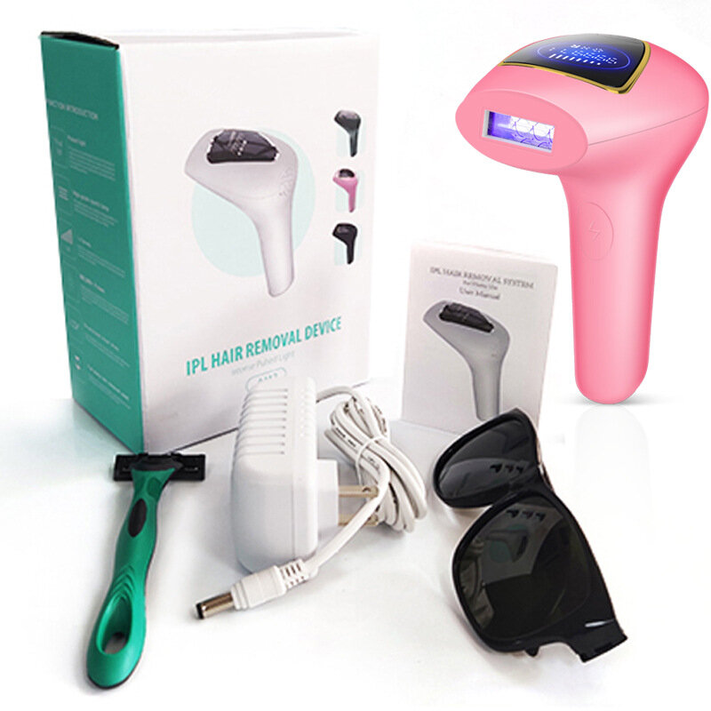 Портативная импульсная лазерная аппаратура для удаления волос, безболезненное удаление волос, розовый