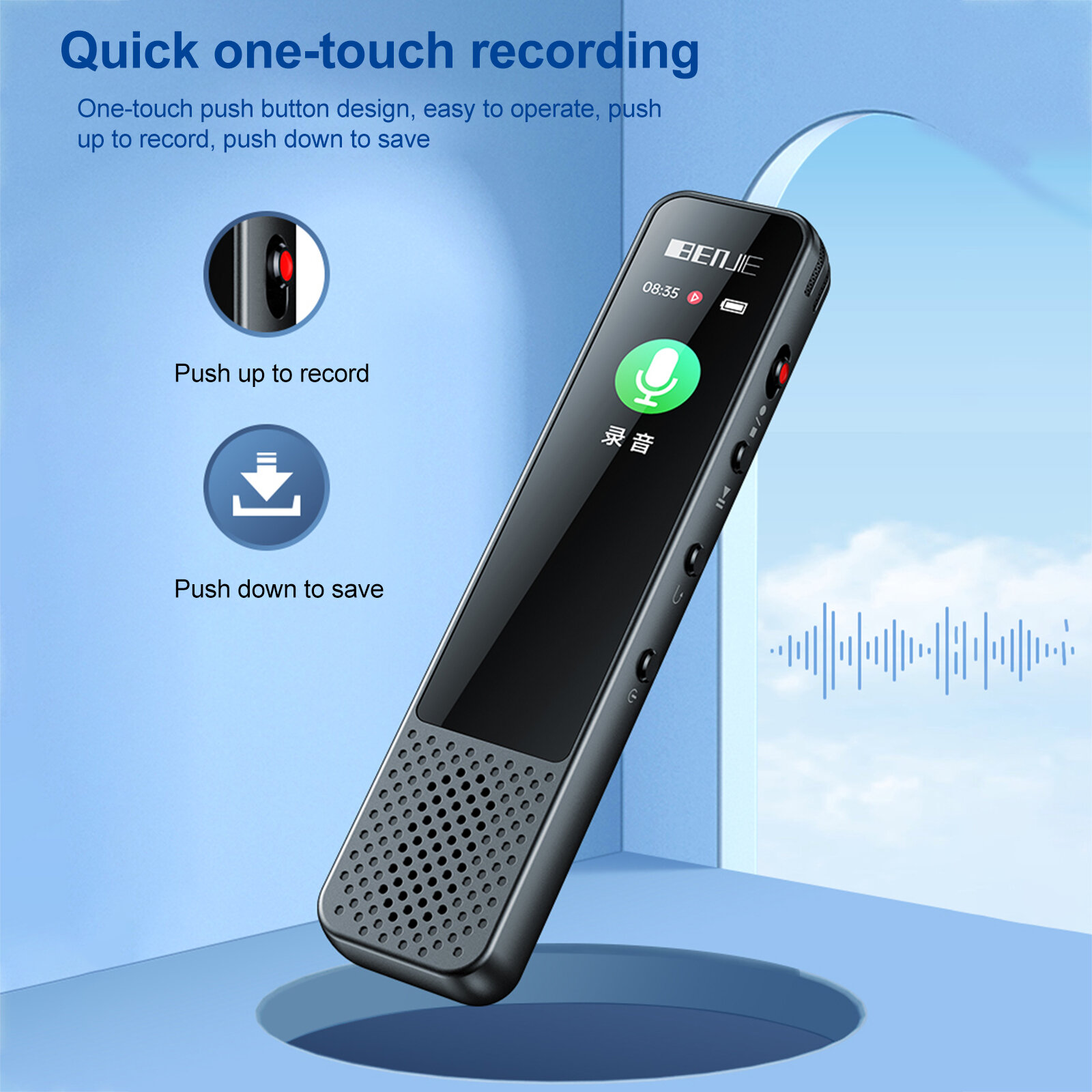 G6 BT Call Recorder Professional Voice Recorder 3 микрофона Surround Recording Быстрая запись одним нажатием 4 сцены записи